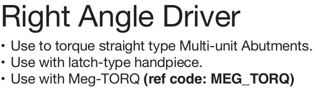 Multi-unit Right Angle Driver | MegaGen E-Catalog